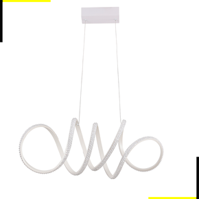 Luminaria Pendente LED Lire Cristal 58w 70cm Bivolt - Branco